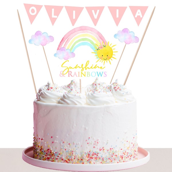 Rainbow Cake Banner - Etsy
