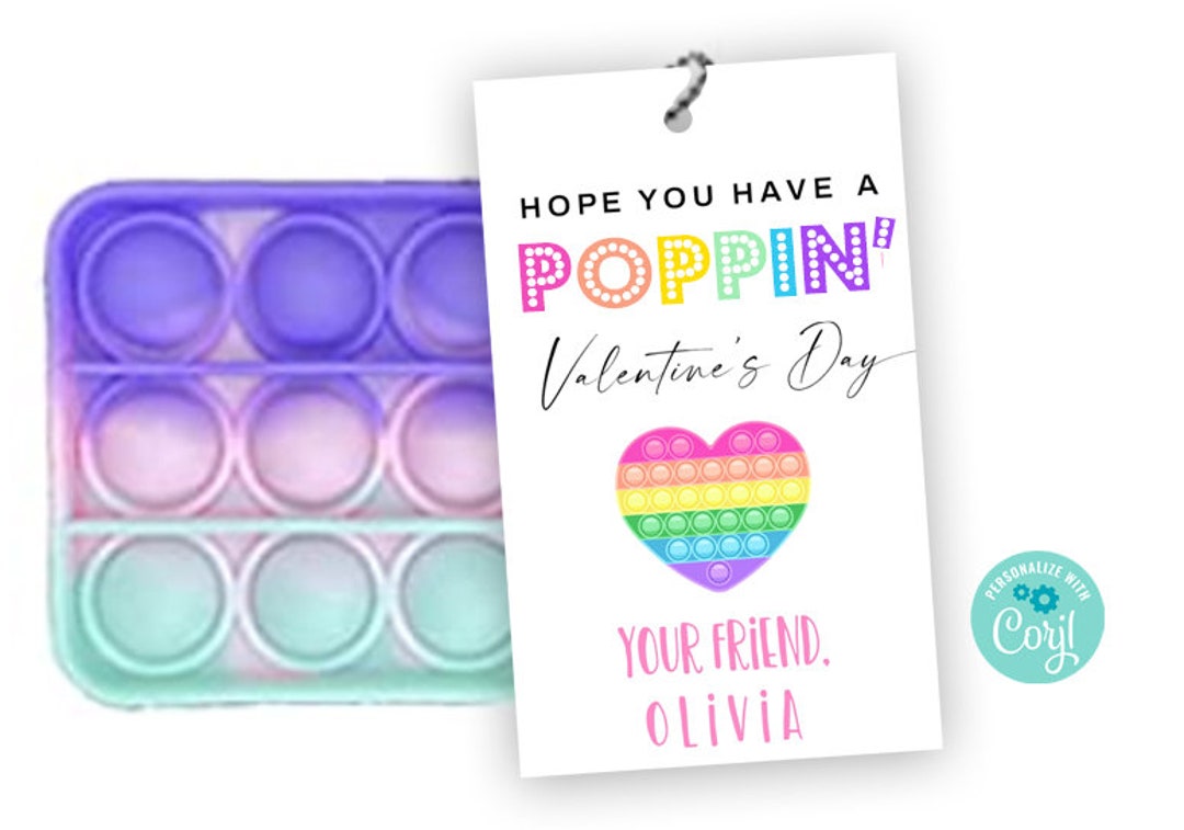 Valentines Pop It Gift Tags Valentines Day Party Favors - Etsy