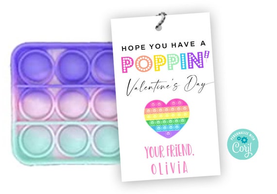 Valentines Pop It Gift Tags Valentines Day Party Favors | Etsy