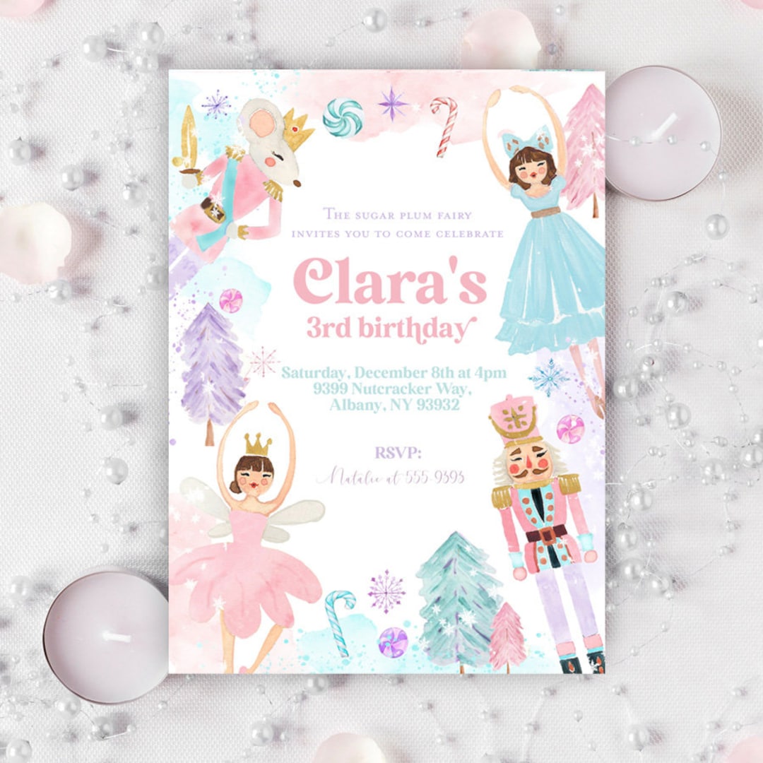 NUTCRACKER Birthday Invitation Sugar Plum Fairy Birthday Invitation ...