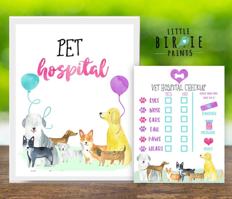 Puppy Party Pet Hospital Vet Checkup Puppy Checkup Checklist. | Etsy