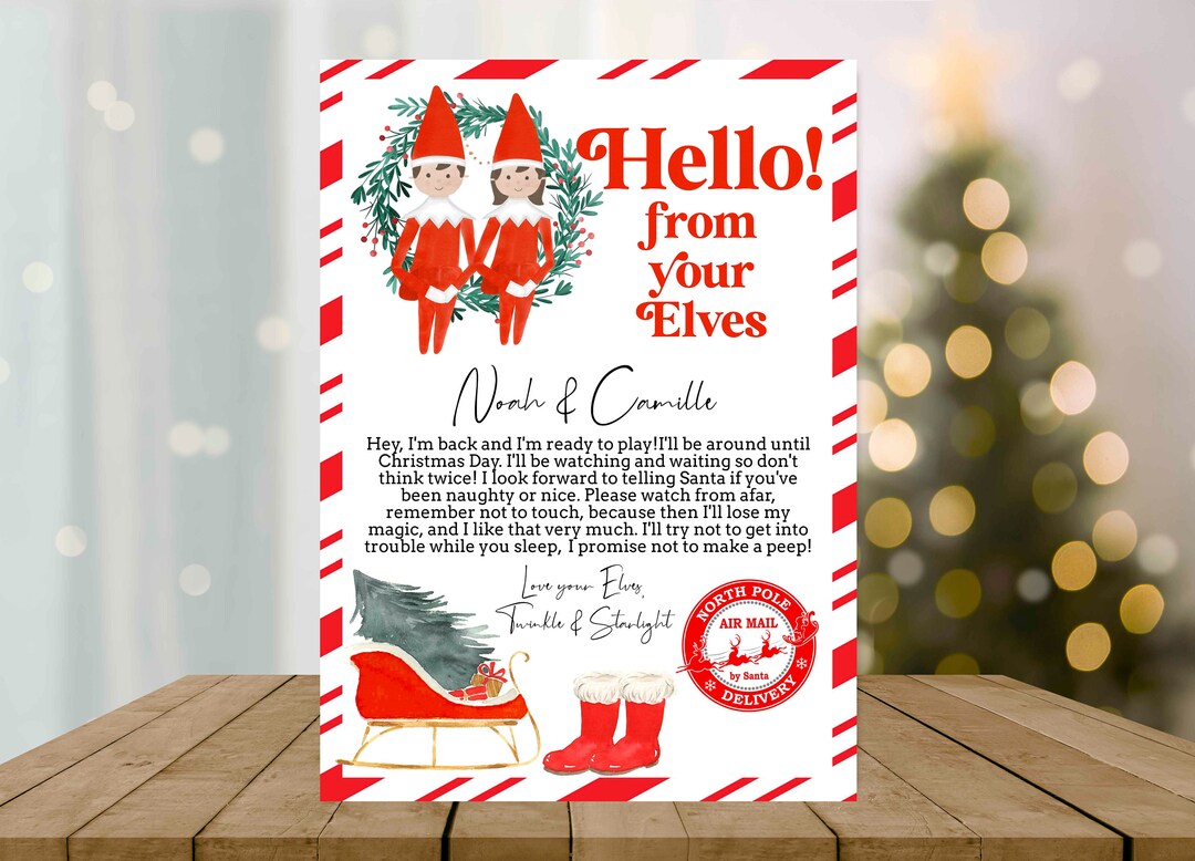 Editable Elf First Time Arrival Letter From Hello From Your - Etsy Canada