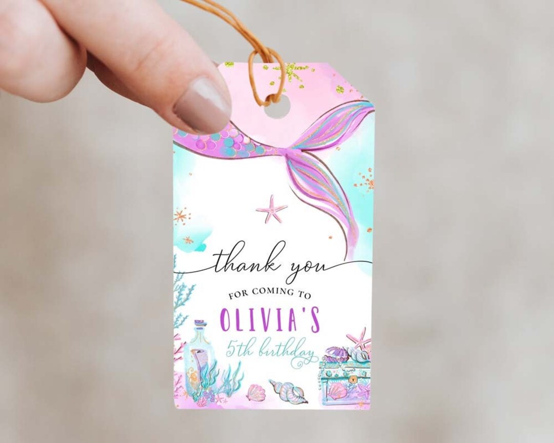 Mermaid Party Favor Tags, Mermaid Birthday Party, Mermaid Baby Shower ...