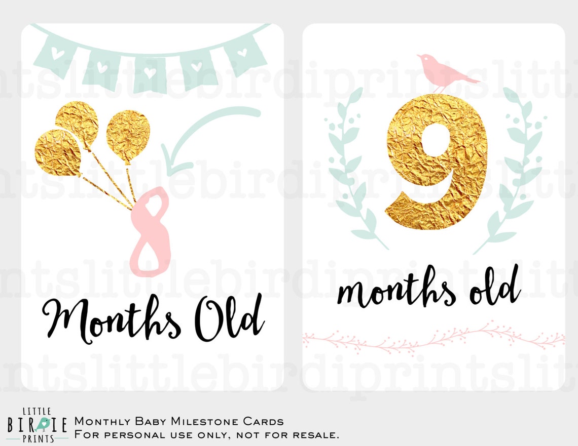 Baby Girl Milestone Cards Newborn Photo Prop Baby Milestone - Etsy