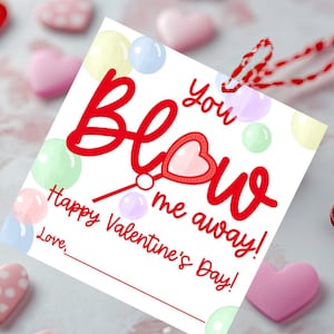 Printable Bubbles Valentine Tag Kids Classroom Valentine's Day Pass Out ...