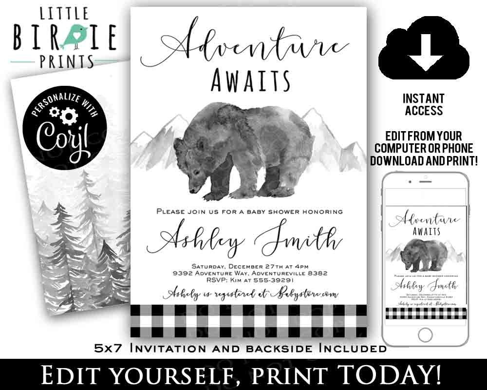 Paper Invitations Invitations & Announcements Outdoors Printable File ...