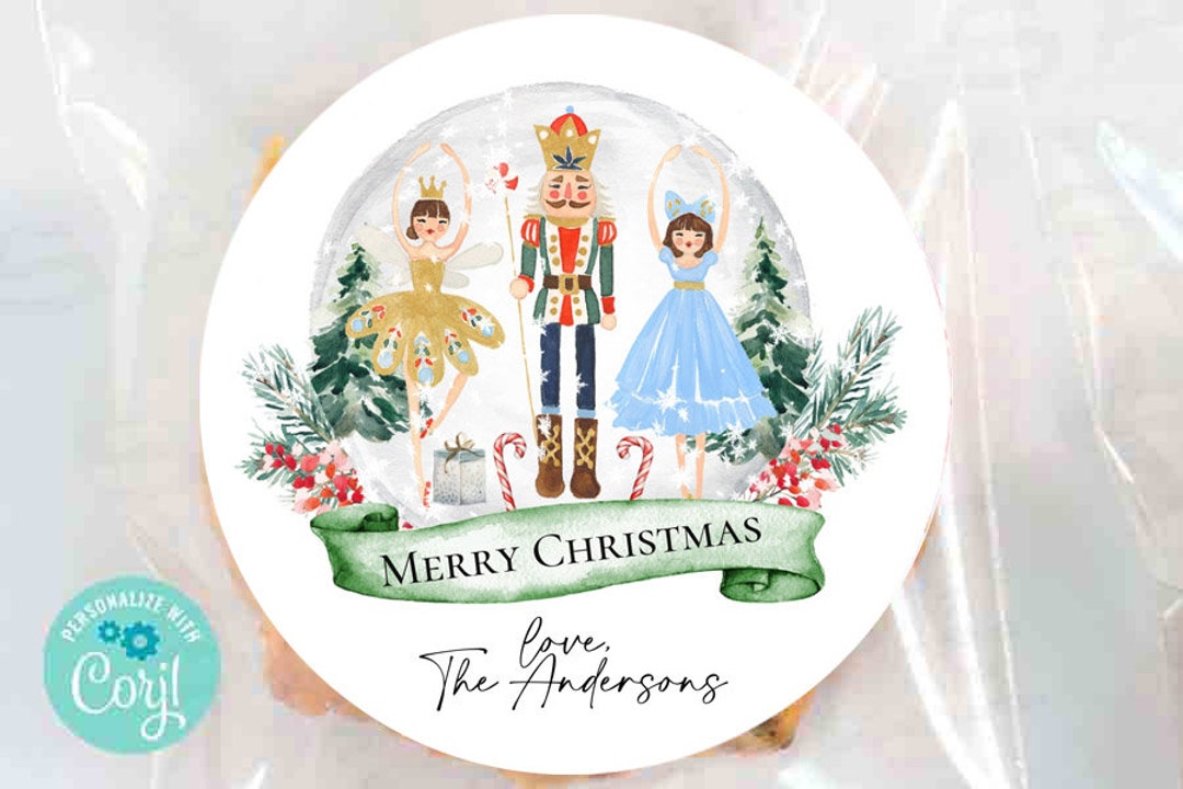Christmas Gift Tag Stickers, Nutcracker Gift Tags, Christmas Name Tags ...