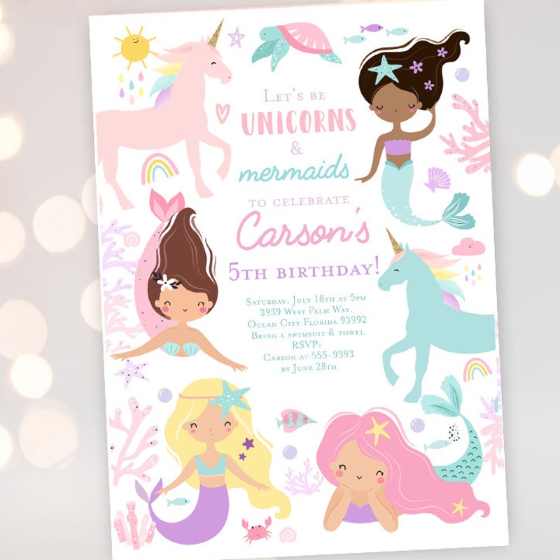 Mermaid Invitation - Etsy