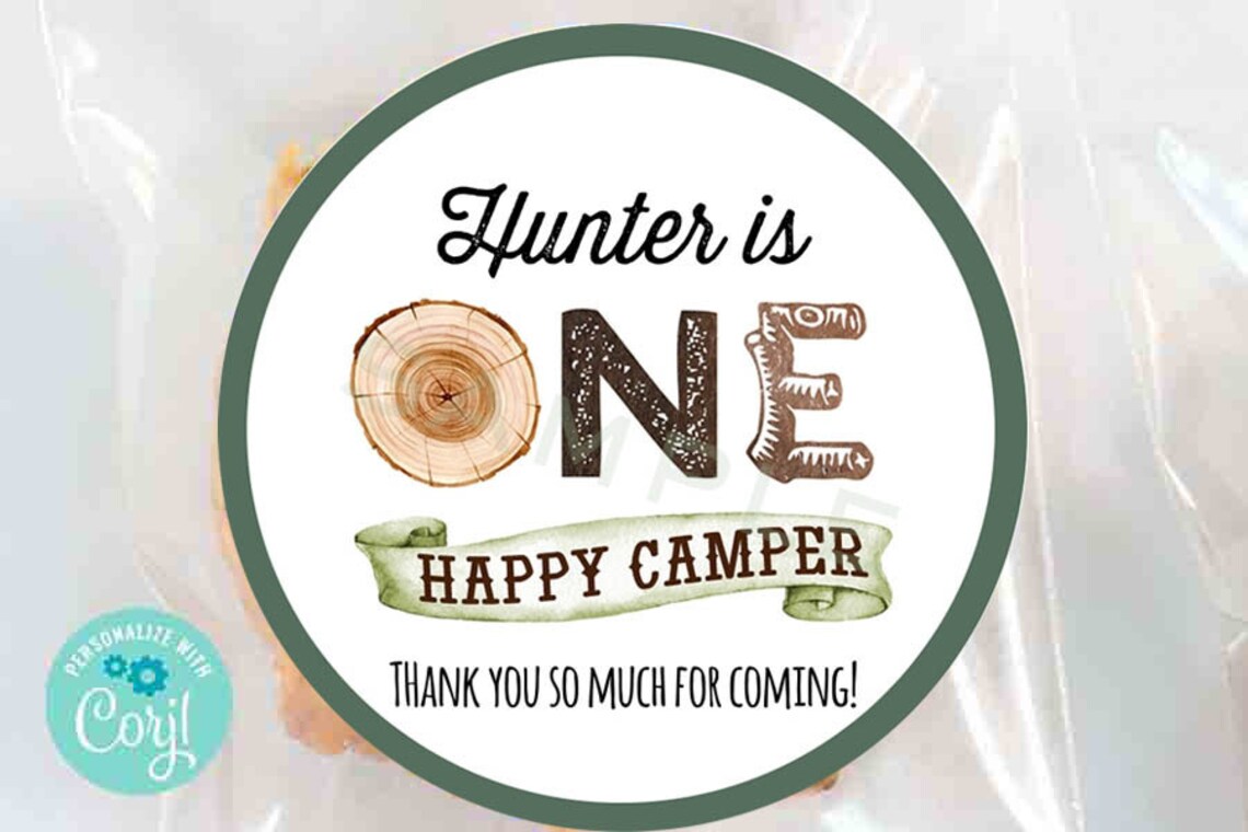 Editable One Happy Camper Sticker Printable One Happy Camper - Etsy