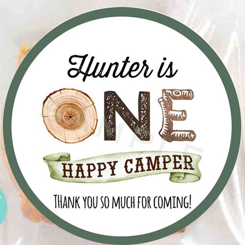 ONE HAPPY CAMPER S'more Party Favor Tags First Birthday - Etsy
