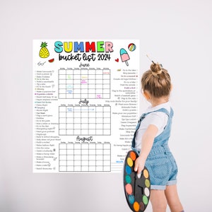 Kids Summer Activity Poster Printable, 2024 Kid's Summer Bucket ...