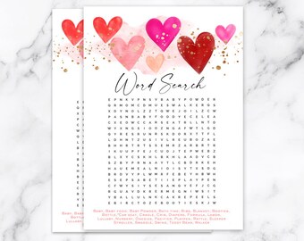 Pink Word Search - Etsy
