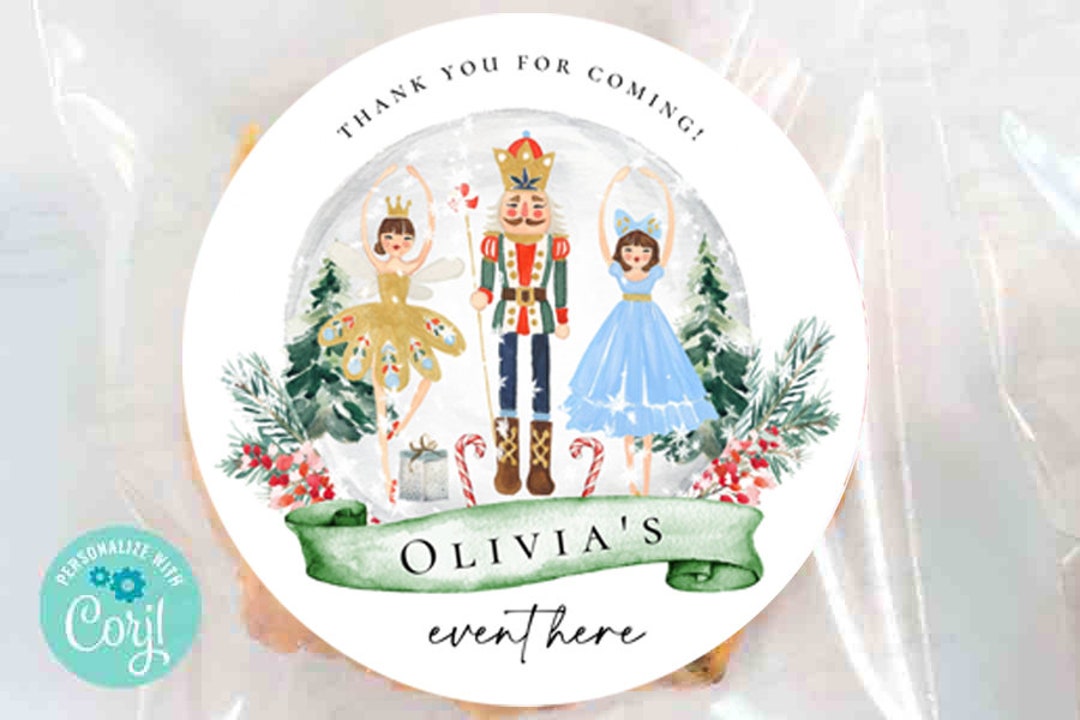 Nutcracker Stickers Favor Tags, Christmas Party Printable Thank You ...