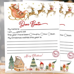 Letter to Santa Printable, Christmas Letter to Santa Fill in the Blank ...