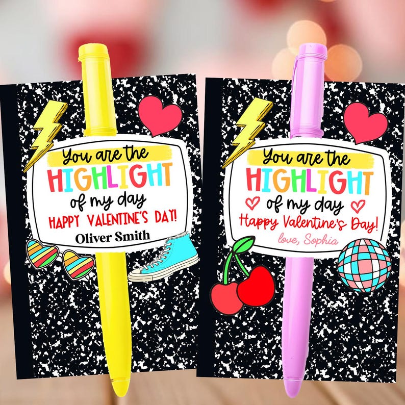 Highlighter Valentine Gift Tag You're the Highlight of My Day Valentine ...