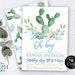 Cactus Baby Shower Game Nursery Rhyme Quiz Blue Cactus Watercolor ...