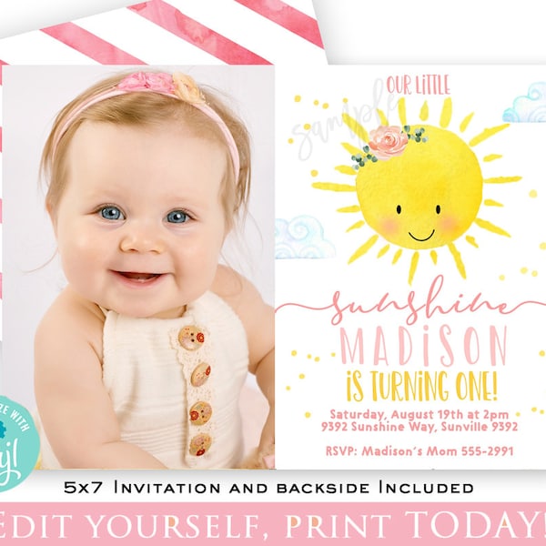 Sunshine Invitation - Etsy