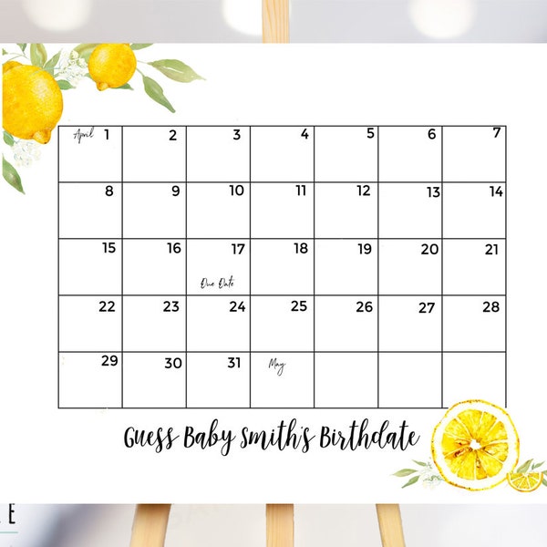 Lemon Calendar - Etsy