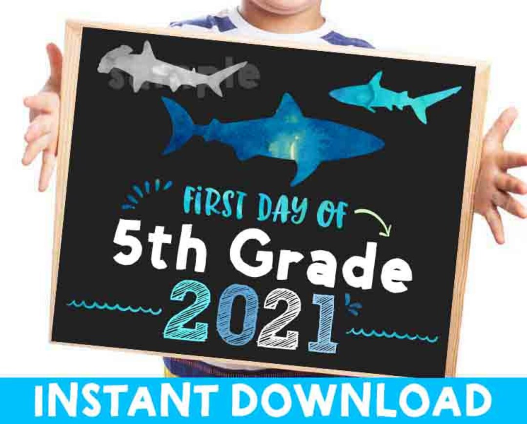 SHARK FIRST DAY of School Sign Kindergarten Sign Boy Shark - Etsy