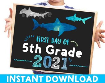 Editable Shark First Day of Pre-k Sign First Day of - Etsy