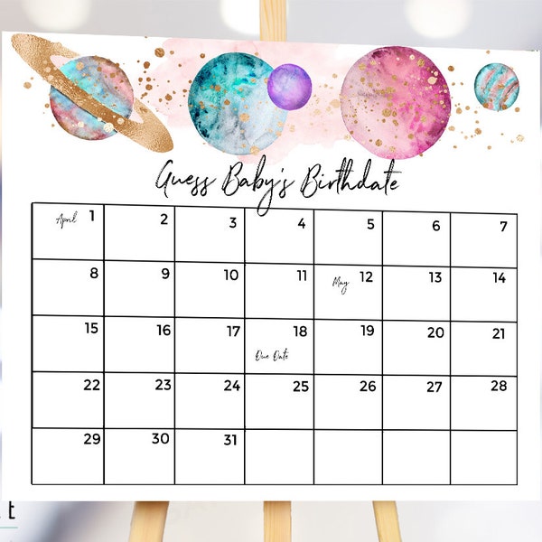 Outer Space Calendar - Etsy