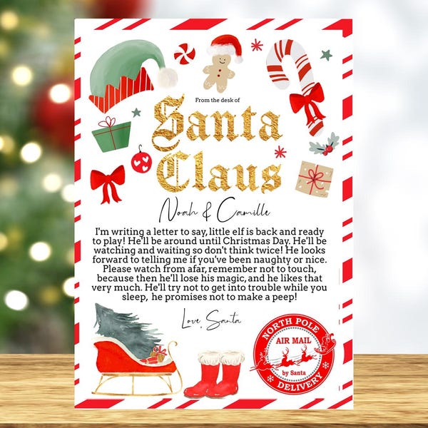 First Time Elf Arrival Letter - Etsy
