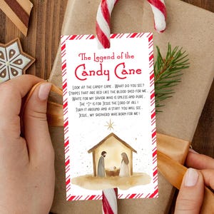 Legend of the Candy Cane Gift Tag Printable Jesus Christian Gospel Gift ...