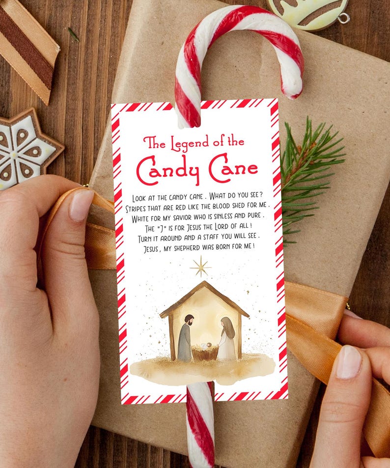 Legend of the Candy Cane Gift Tag Printable Jesus Christian Gospel Gift ...