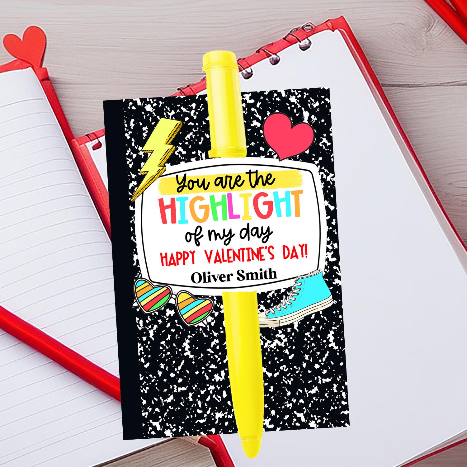 Highlighter Valentine Gift Tag You're the Highlight of My Day Valentine ...