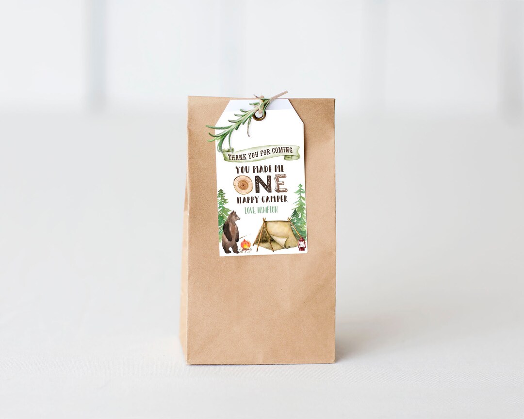 One Happy Camper Favor Tag One Happy Camper Party Favor Gift Tag ...