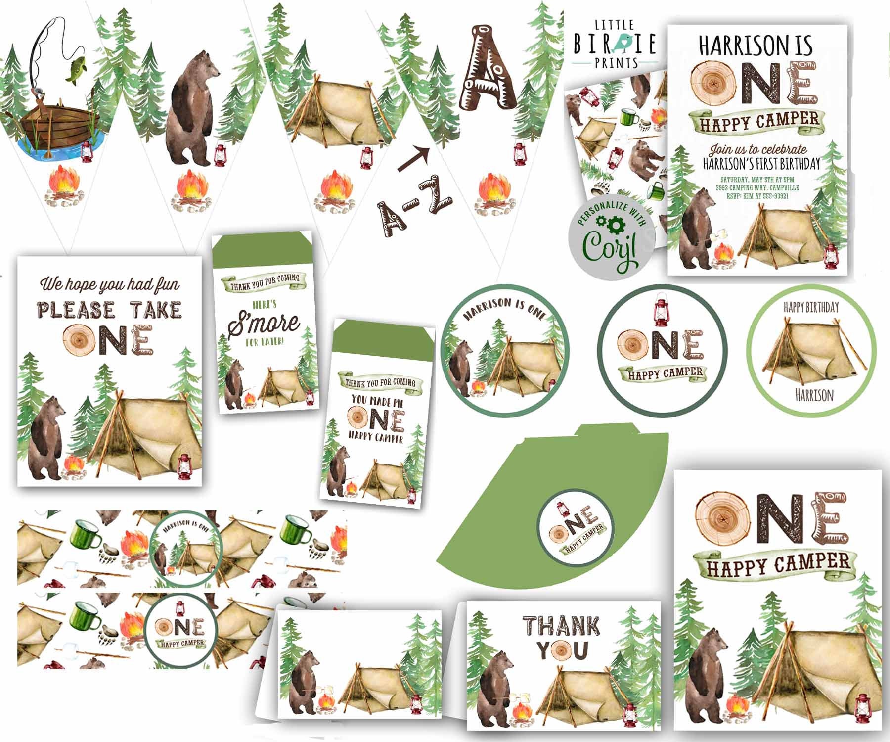 One Happy Camper Favor Tag One Happy Camper Party Favor Gift - Etsy