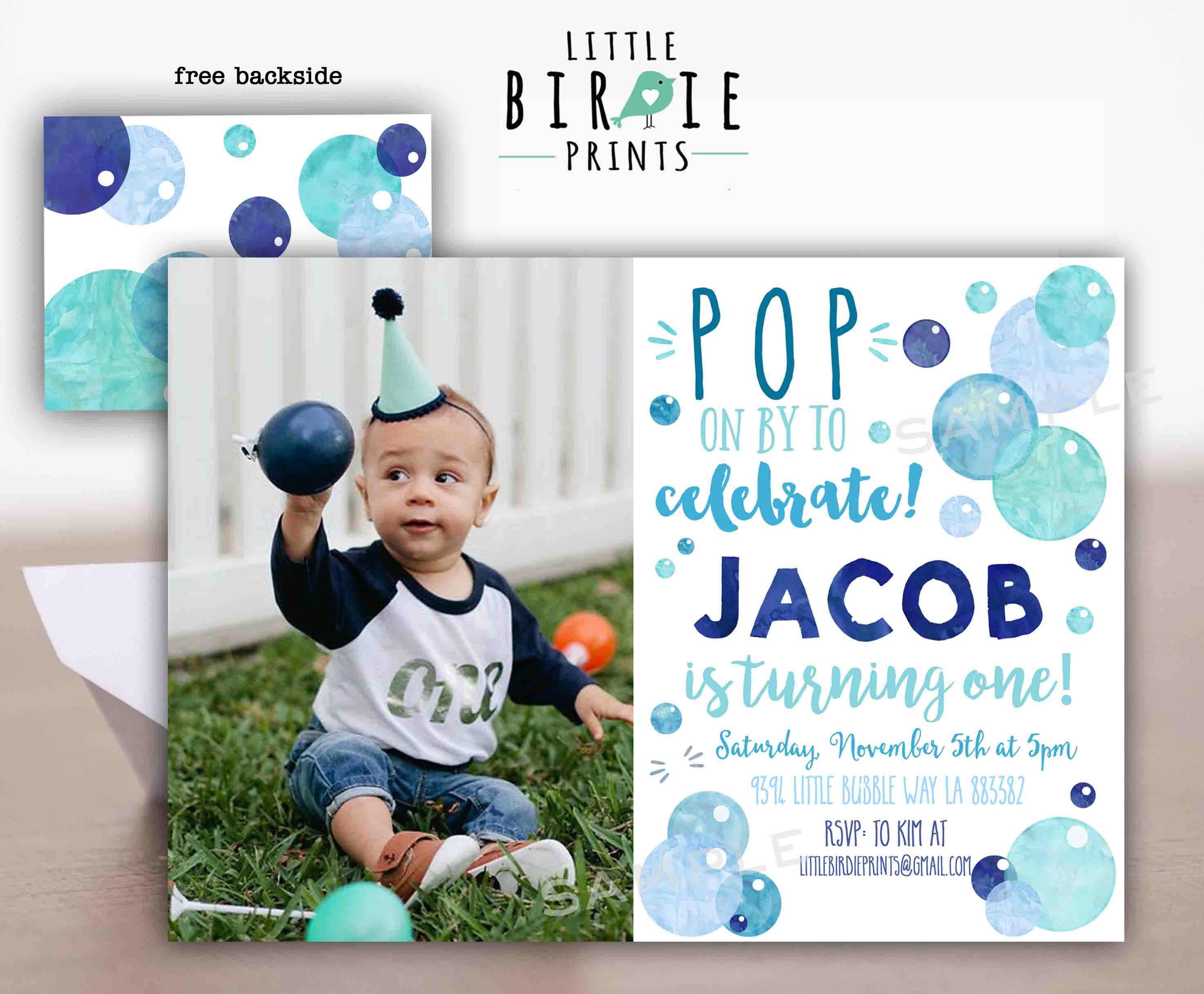 BUBBLE INVITATION Bubbles Birthday Invitation Bubbles - Etsy