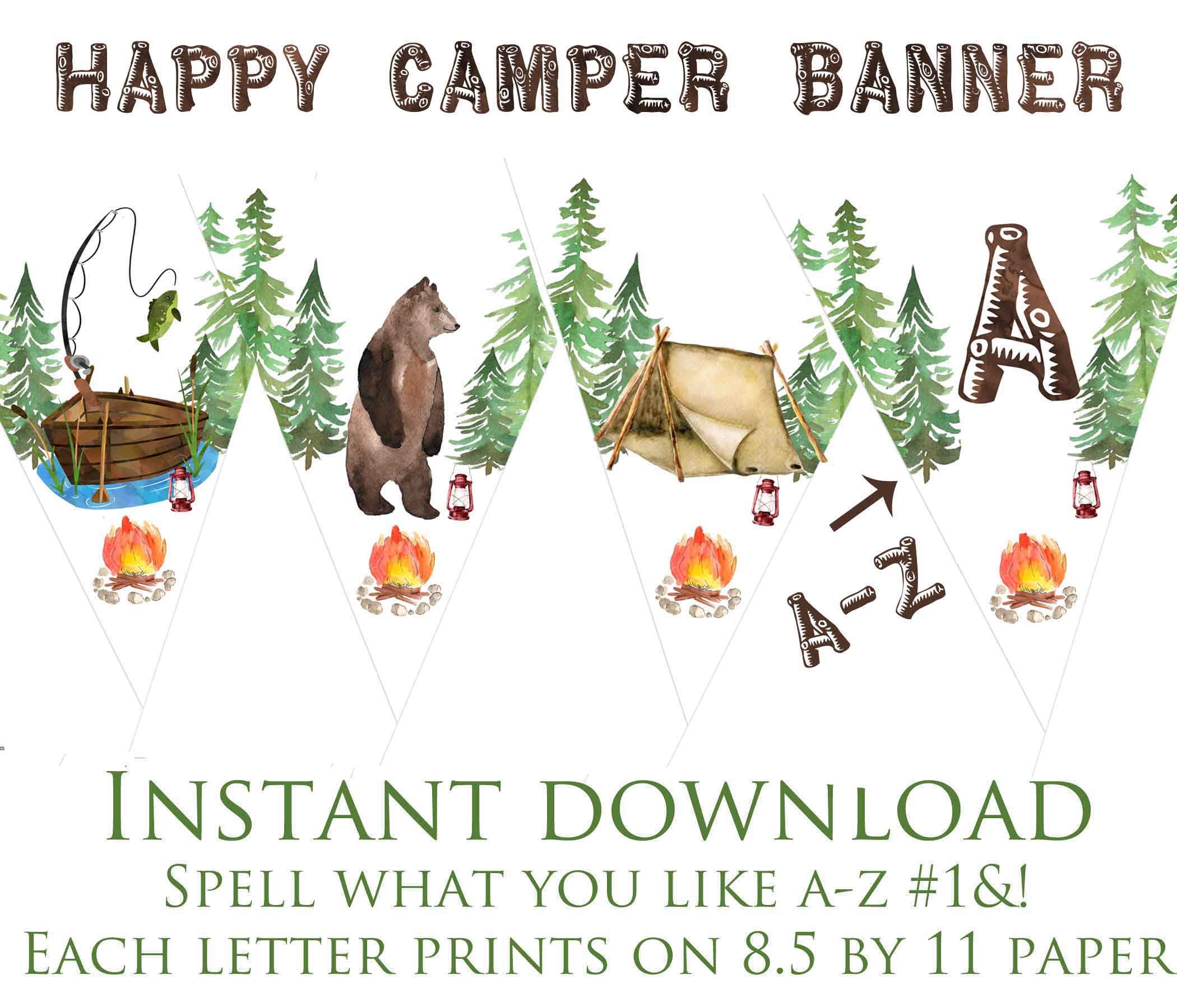 Un campista feliz primer cumpleaños decoraciones Banner / - Etsy España