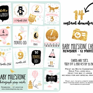 Baby Girl Milestone Cards Newborn Photo Prop Baby Milestone - Etsy