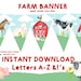 FARM BANNER Farm Instant Download Banner Farm Birthday Party - Etsy
