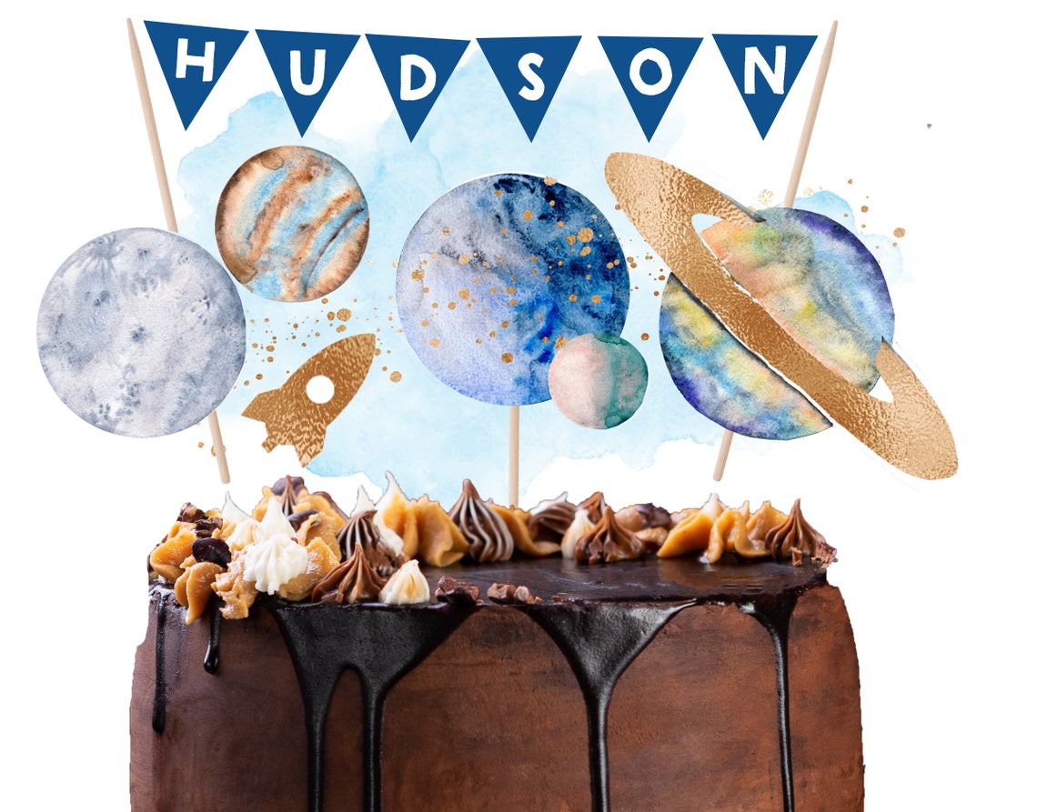Printable Space Cake Topper First Trip Around the Sun - Etsy