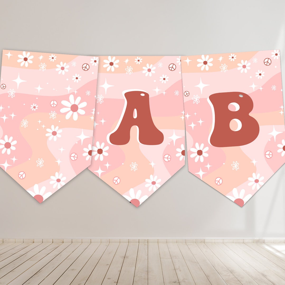 Groovy Printable Birthday Banner, Groovy One, One Groovy Babe, Two ...