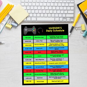 VIDEO GAME Homeschool Schedule Gamer School Schedule for Kids Daily ...