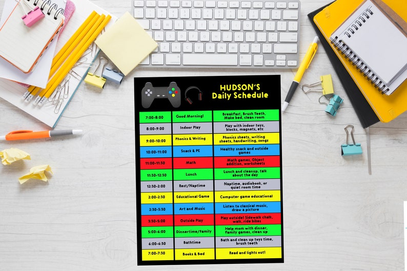 VIDEO GAME Homeschool Schedule Gamer School Schedule for Kids - Etsy