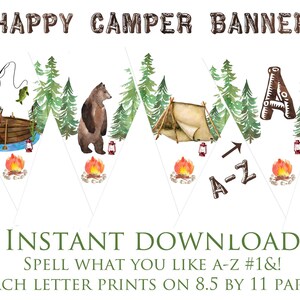 ONE HAPPY CAMPER First Birthday Monthly Photo Banner Decorations ...