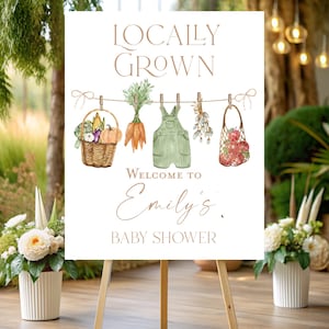 Locally Grown Baby Shower Welcome Sign, Farmer's Market Sign Baby ...