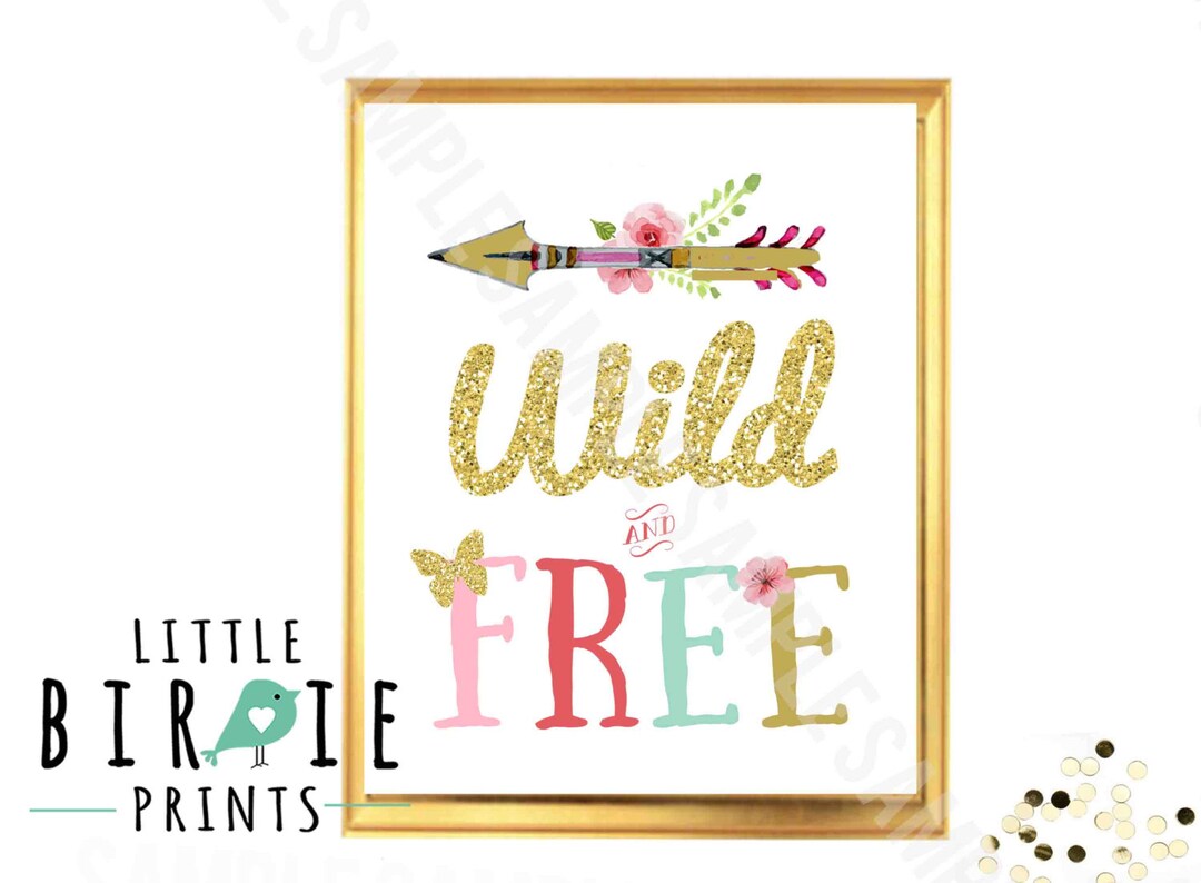 Wild and Free Nursery Wall Art WILD ONE Birthday Party Wild One ...