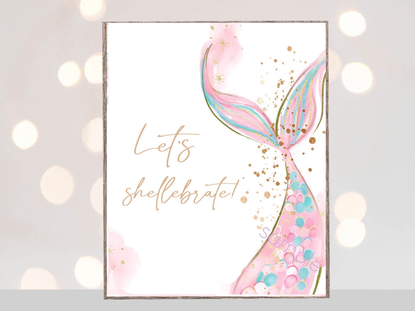Mermaid Birthday Party Signs Pack, Pink Mermaid Tail Birthday Welcome ...