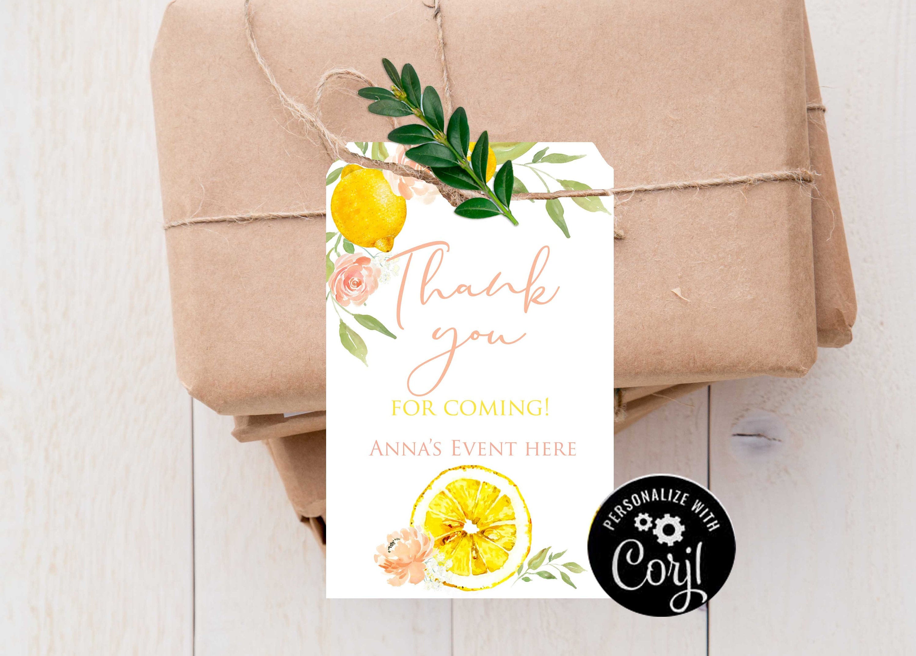 LEMON Gift tags Lemon party favor tags Lemon Baby shower gift | Etsy