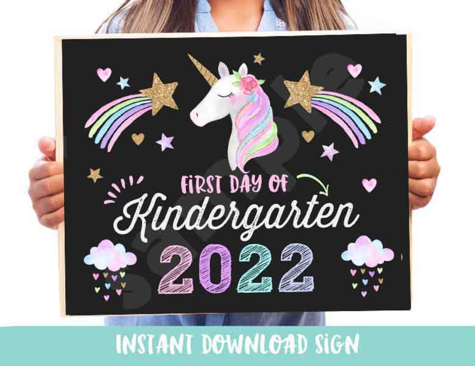 Unicorn FIRST DAY OF School Sign Kindergarten Sign Unicorn - Etsy