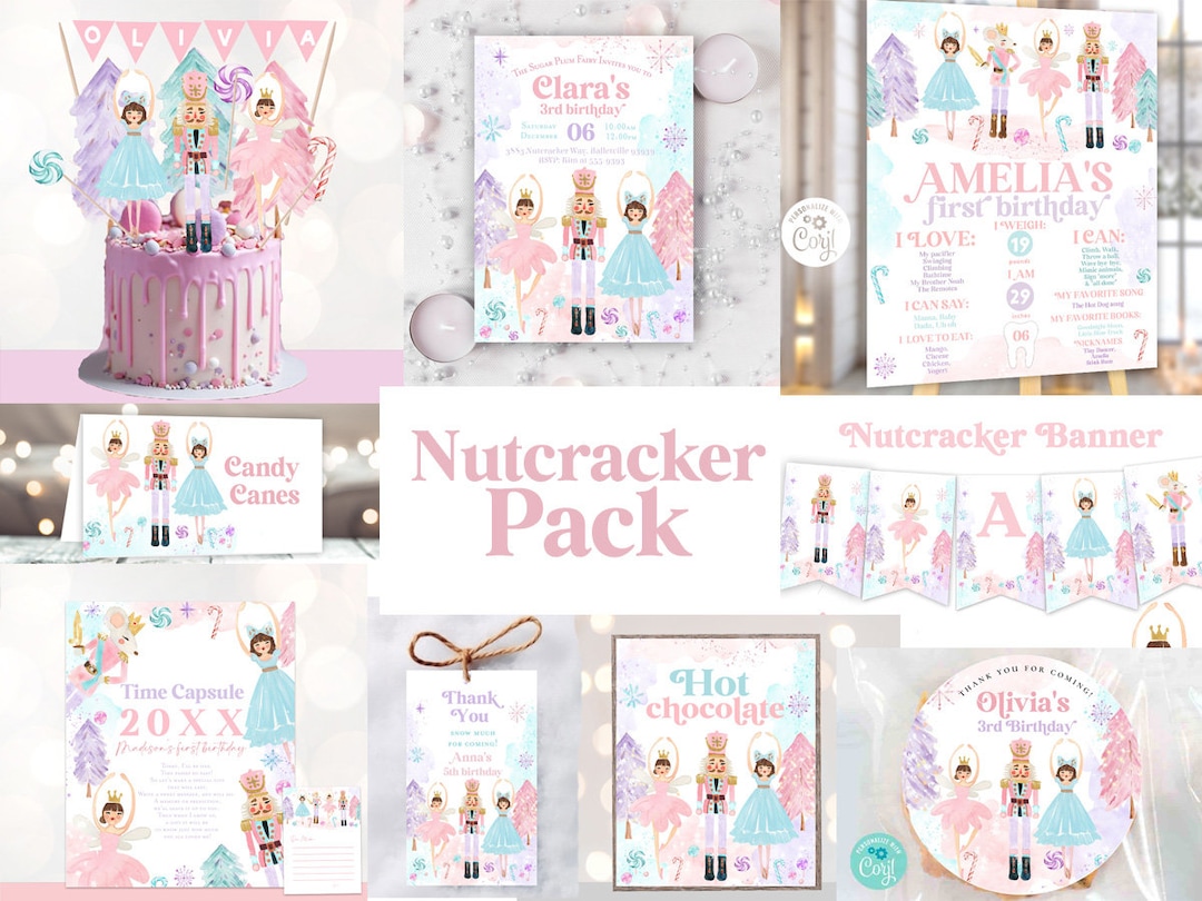 Nutcracker Birthday Invitation Sugar Plum Fairy Birthday Invitation