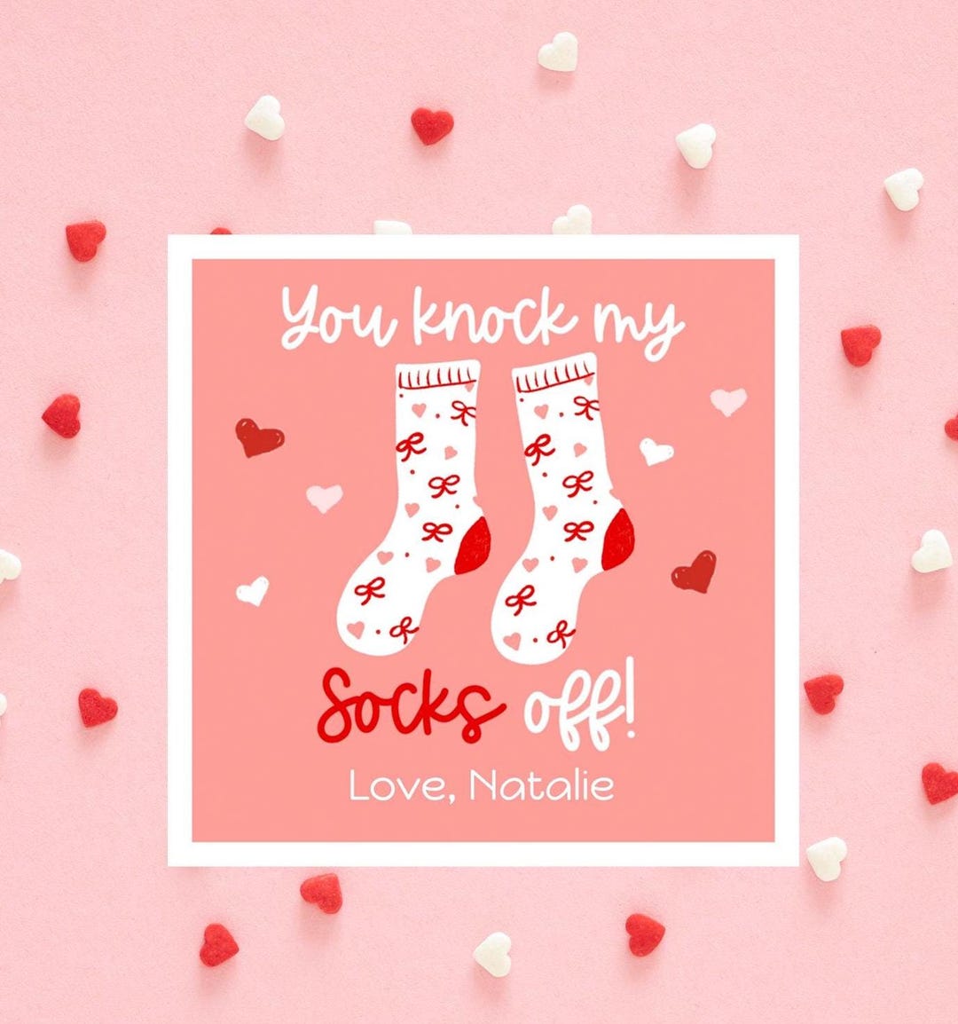 Printable SOCKS Valentine's Day Tag Fuzzy Socks Class Handout Tag Girl ...