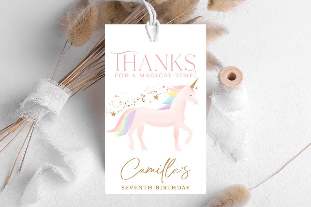 Unicorn Party Favor Tags, Unicorn Birthday Party Favor Tags, Unicorn ...
