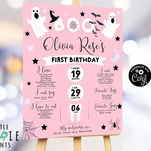 Pink Halloween Birthday Invitation EDITABLE Spooktacular | Etsy