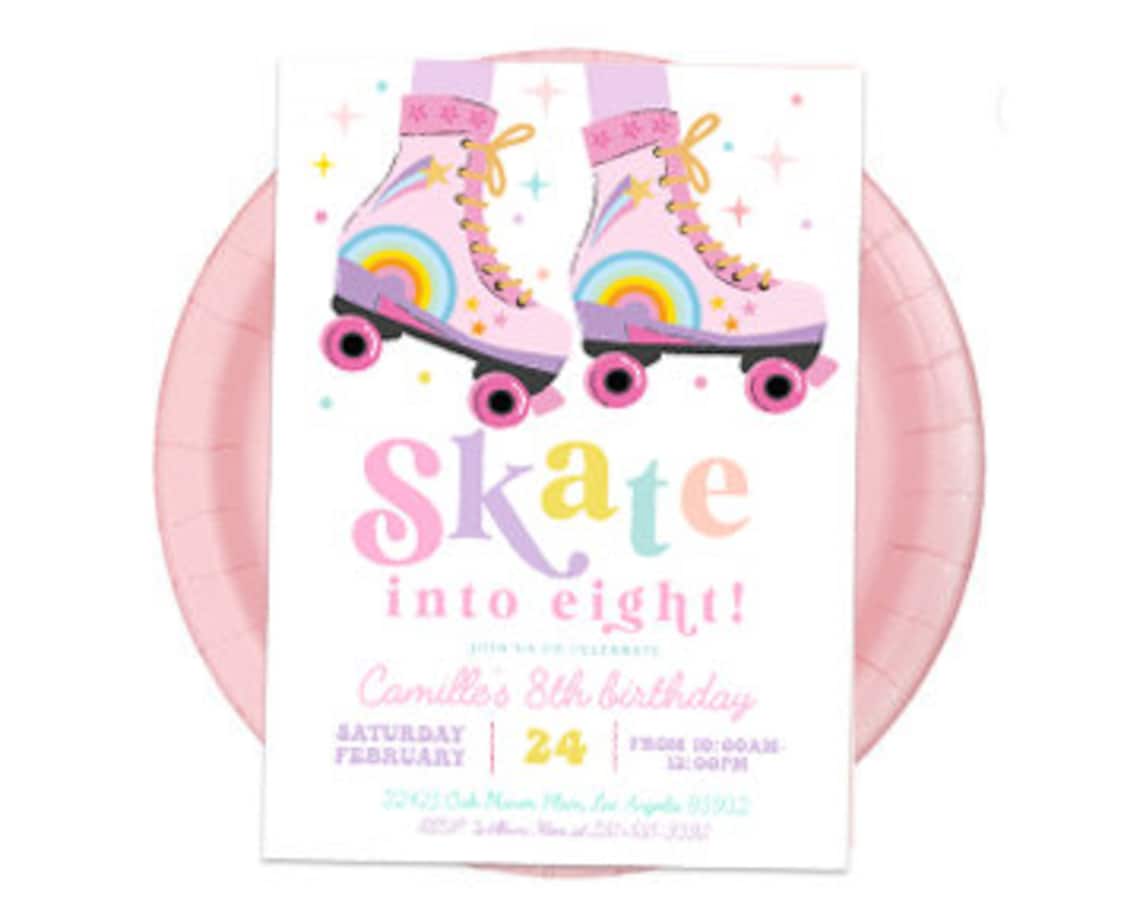 Roller Skate Birthday Party Invitation, Roller Skate Birthday Invite ...